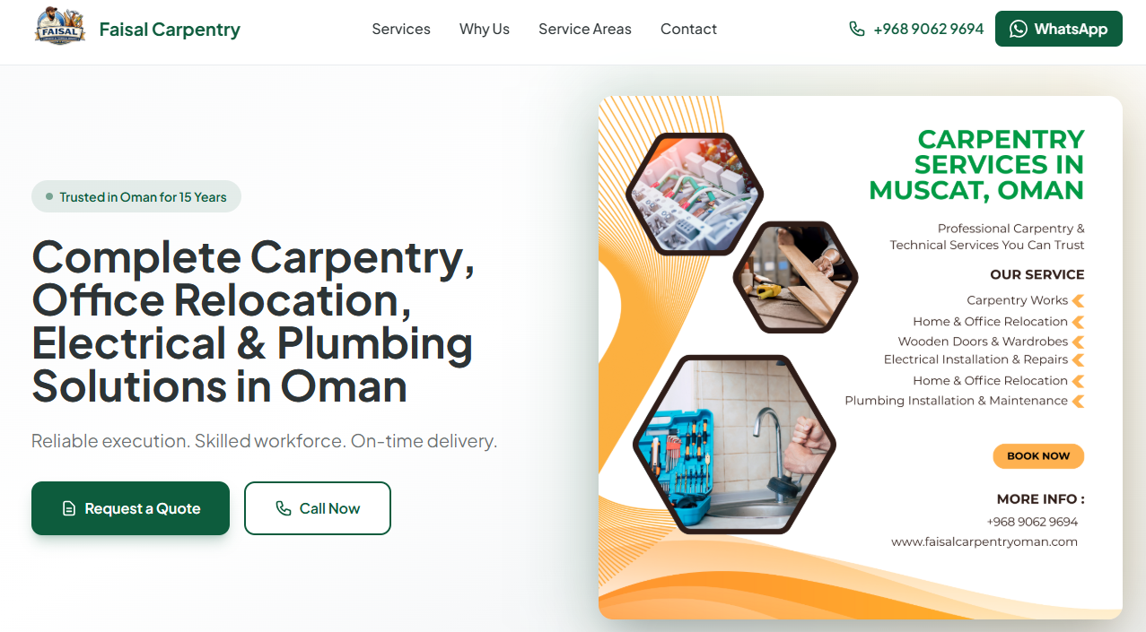 Carpentry, Electrical & Plumbing Services Muscat Oman